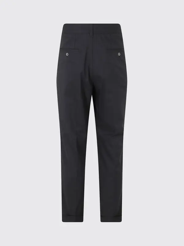 PAOLO PECORA Slim Fit Cotton Chino Trousers With Slant Pockets - Black