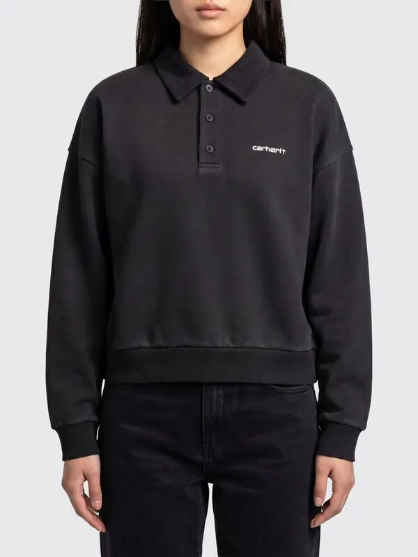 Carhartt Work In Progress Long Sleeve Cotton Sweat Polo Shirt