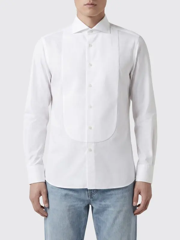 Brunello Cucinelli Slim Fit Cotton Poplin Shirt - White
