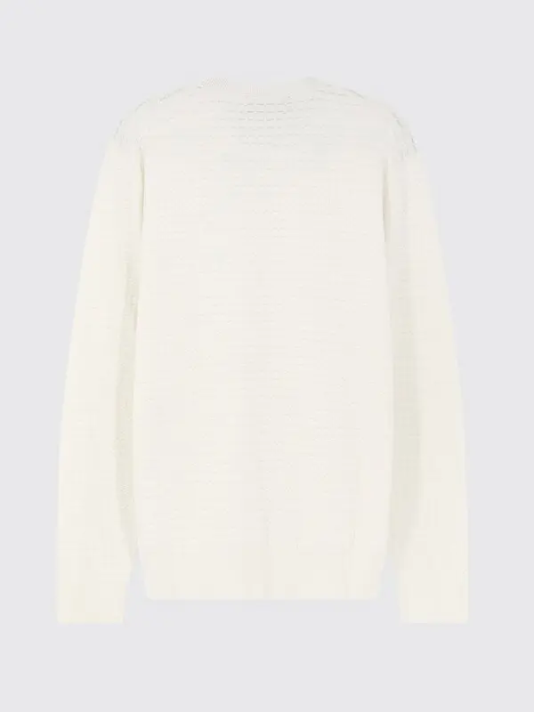 BOSS Cotton And Silk Blend Crewneck Jumper With Ribbed Trims