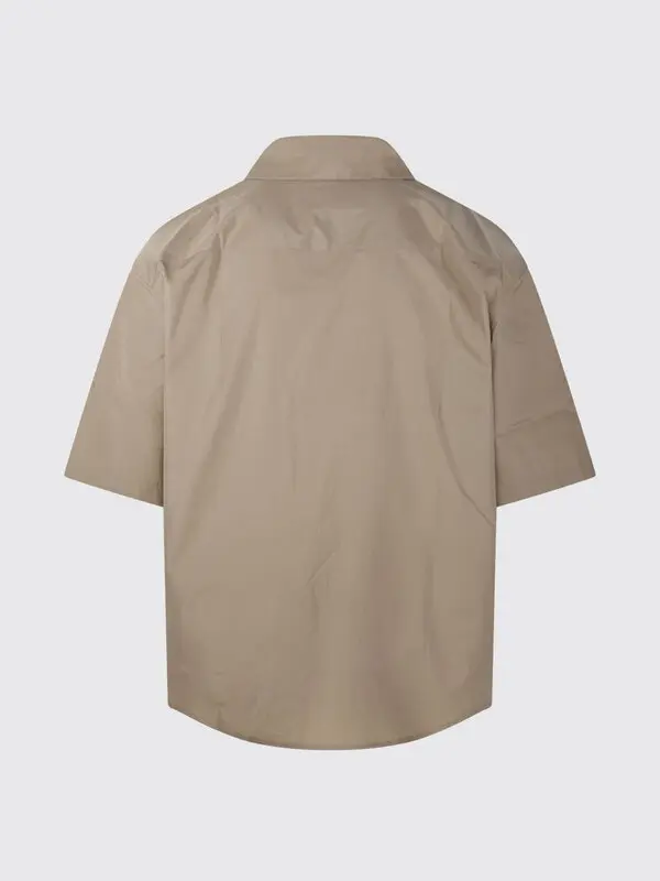 Ami Relaxed Fit Cotton Bowling Shirt With A Cuban Collar And Patch Pocket