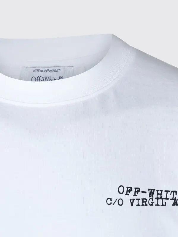 Off-White Cotton Crew Neck T-shirt - White