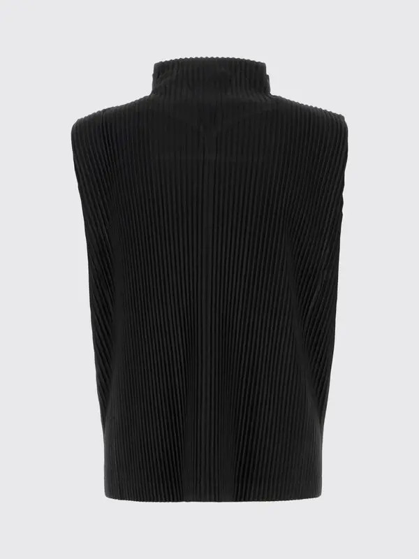 Issey Miyake Homme Plissé Pleated High Neck Zip-up Waistcoat
