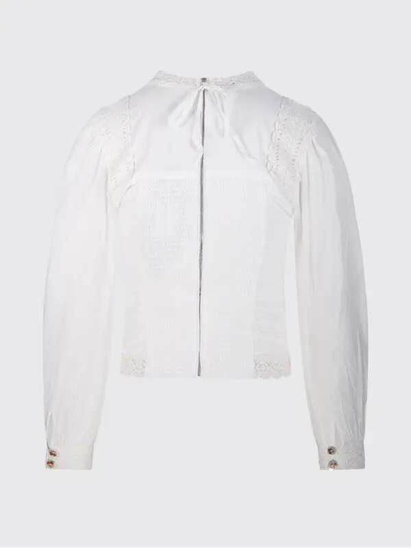 Farm Rio Cotton Blouse With Macramé Inserts