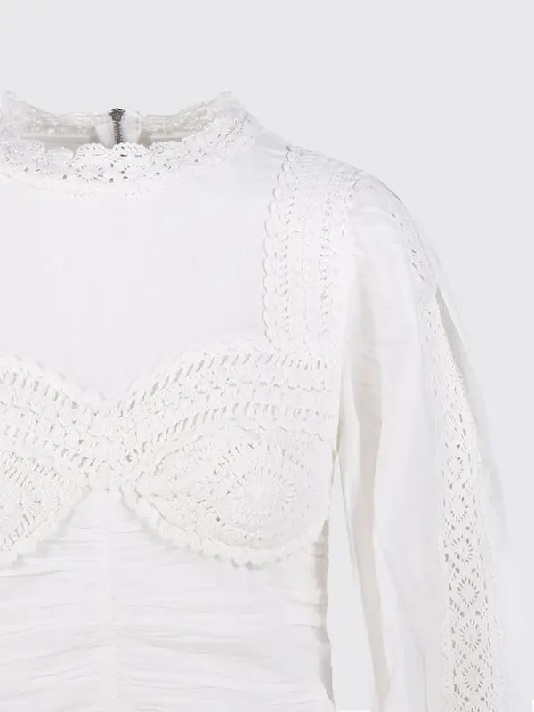 Farm Rio Cotton Blouse With Macramé Inserts
