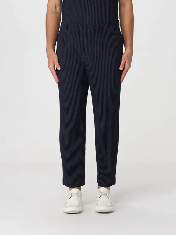 Issey Miyake Pleated Slim Fit Crêpe Trousers