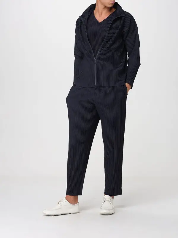 Issey Miyake Pleated Slim Fit Crêpe Trousers