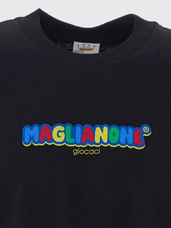 MAGLIANO Relaxed Fit Cotton Crew-neck T-shirt With Contrasting Logo - Black