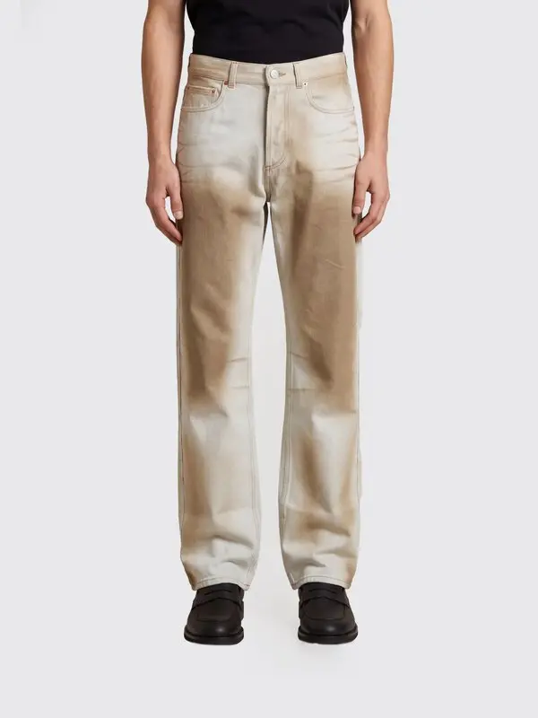 MAGLIANO Flattone Mid-rise Straight Fit Jeans In Worn-effect Denim - Beige