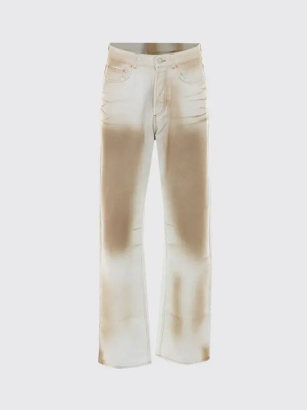 MAGLIANO Flattone Mid-rise Straight Fit Jeans In Worn-effect Denim - Beige