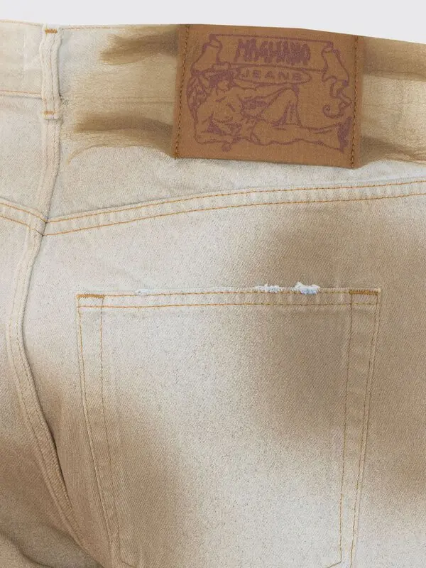 MAGLIANO Flattone Mid-rise Straight Fit Jeans In Worn-effect Denim - Beige