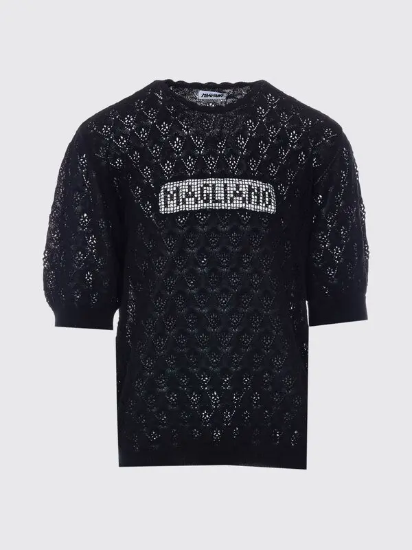 MAGLIANO Openwork Mohair Blend Crew-neck Jumper With Jacquard Logo