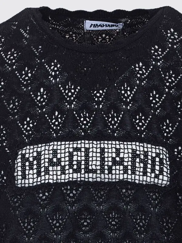 MAGLIANO Openwork Mohair Blend Crew-neck Jumper With Jacquard Logo