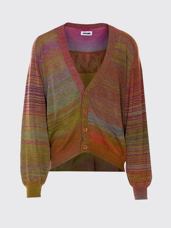 MAGLIANO Striped V-neck Cotton Cardigan