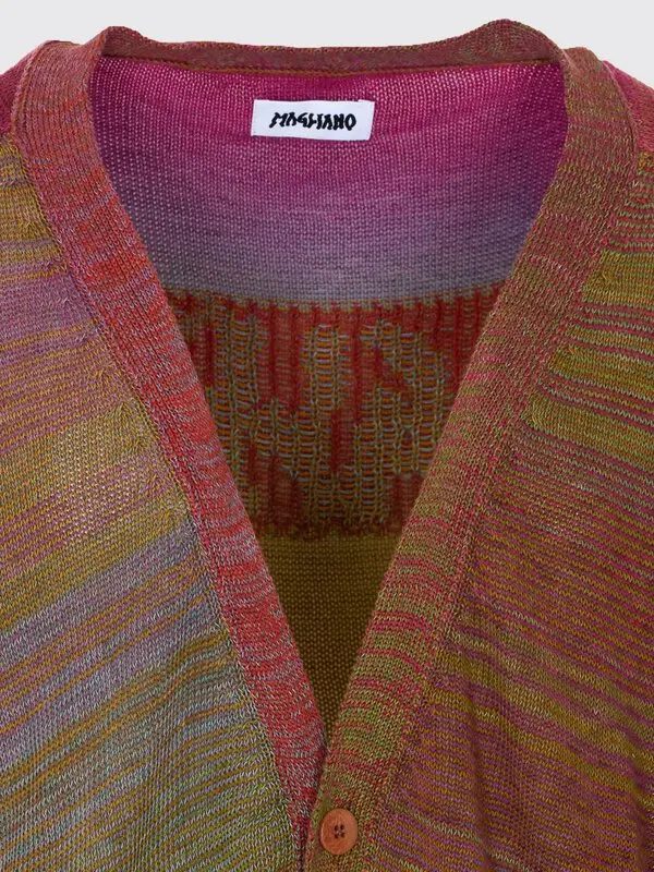 MAGLIANO Striped V-neck Cotton Cardigan
