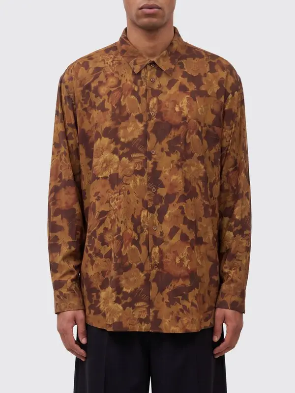 MAGLIANO Long-sleeved Floral Print Viscose Shirt With Patch Pockets