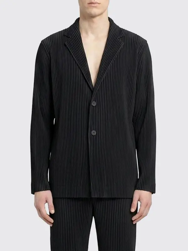 Issey Miyake Homme Plissé Short Single-breasted Pleated Crêpe Blazer