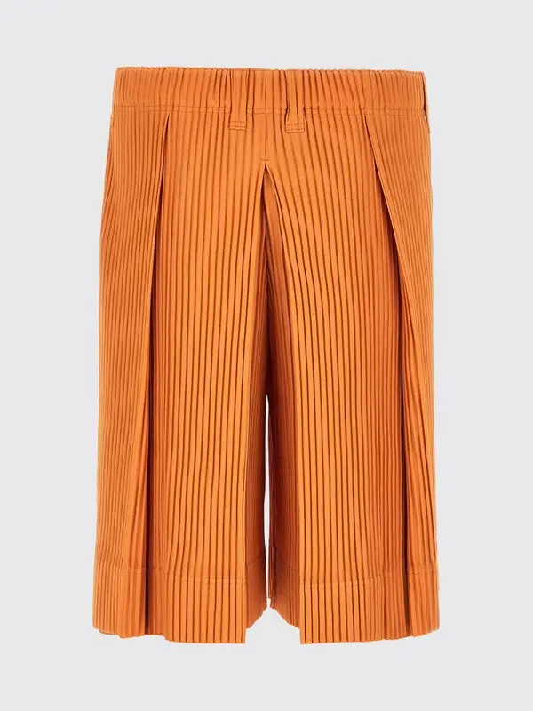 Issey Miyake Homme Plissé Pleated Crêpe Chino Shorts - Orange