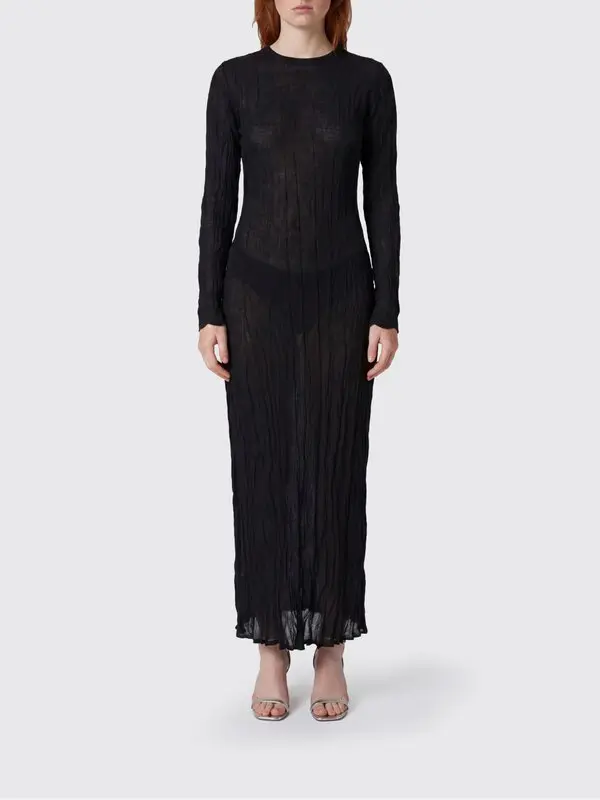 TOTEME Long Sleeve Jersey Sheath Dress - Black