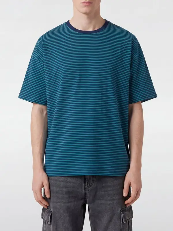 Howlin' Striped Relaxed Fit T-shirt In Cotton With Crew Neck
