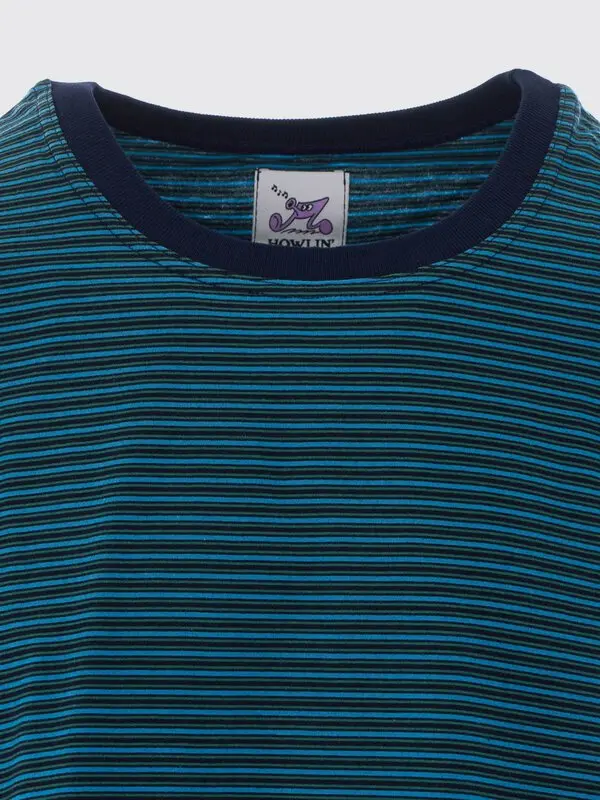 Howlin' Striped Relaxed Fit T-shirt In Cotton With Crew Neck