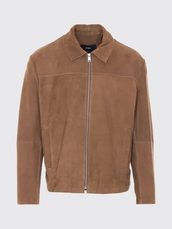 ARMA Suede Goat Leather Shirt Jacket With Welt Pockets