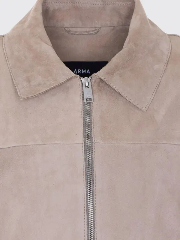 ARMA Suede Goat Leather Shirt Jacket With Welt Pockets