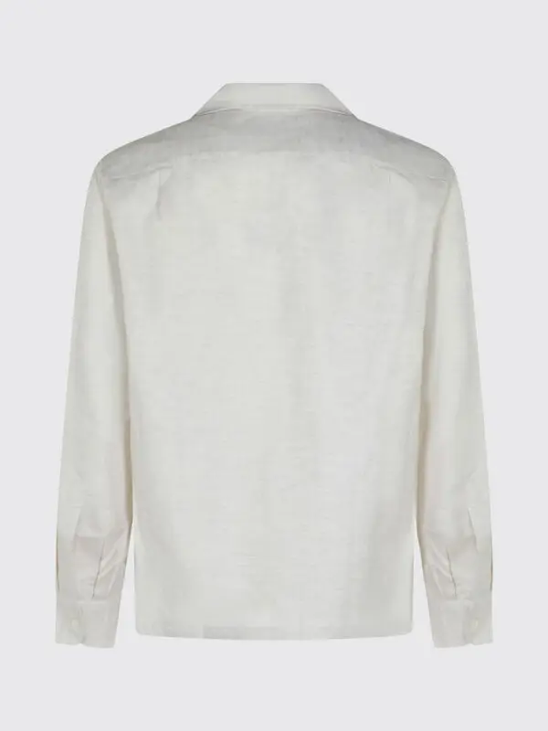 LARDINI Long-sleeved Linen And Cashmere Polo Shirt With Cuban Collar - Sand