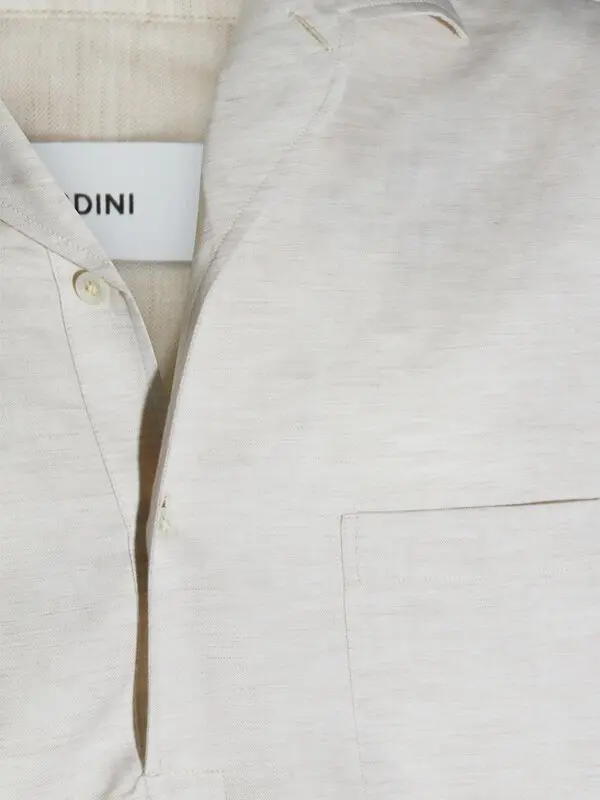 LARDINI Long-sleeved Linen And Cashmere Polo Shirt With Cuban Collar - Sand