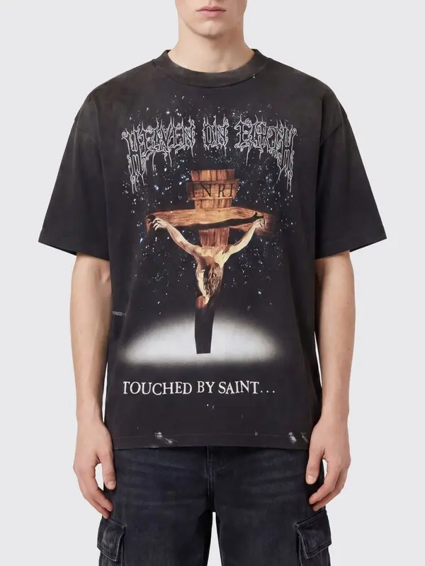 SAINT MXXXXXX Graphic Print Cotton T-shirt With Dropped Shoulders