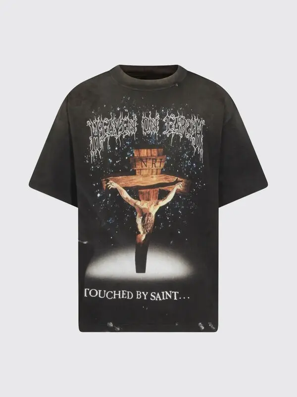 SAINT MXXXXXX Graphic Print Cotton T-shirt With Dropped Shoulders