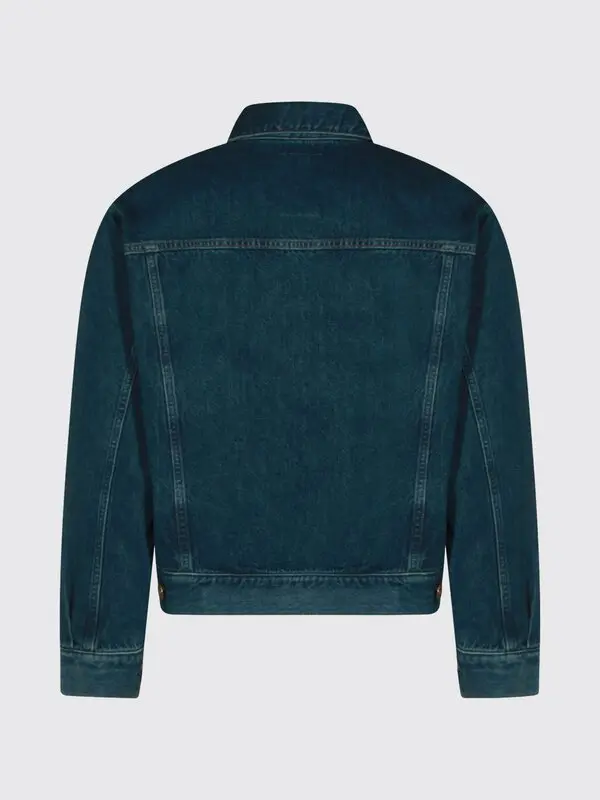 Maison Kitsuné Cotton Denim Jacket With Applied Logo