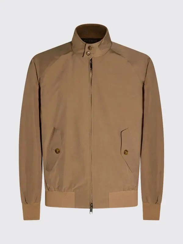 BARACUTA Cotton Blend Bomber Jacket With High Collar And Zip Closure