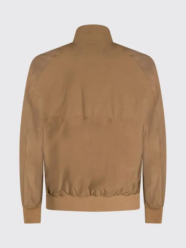 BARACUTA Cotton Blend Bomber Jacket With High Collar And Zip Closure