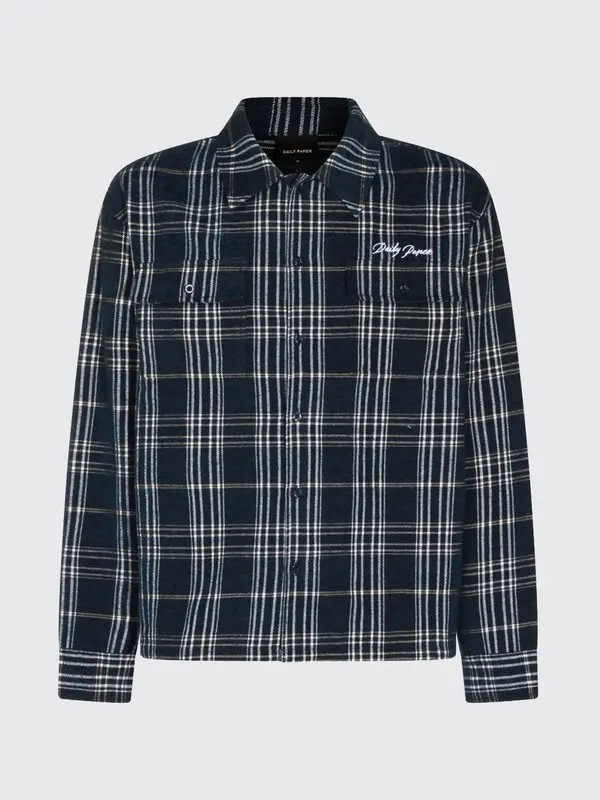 DAILY PAPER Check-pattern Cotton-blend Shirt With A French Collar