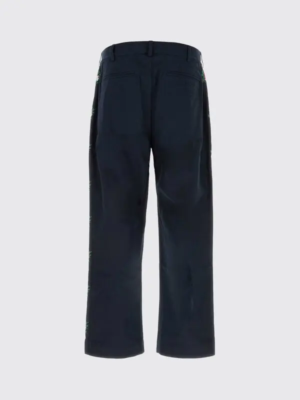 BAZISZT Baziiszt Wide Leg Embroidered Cotton Trousers