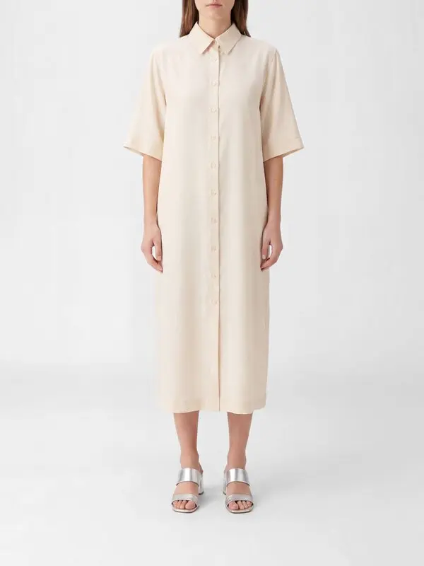 Carven Midi Shirt Dress In Cotton And Silk