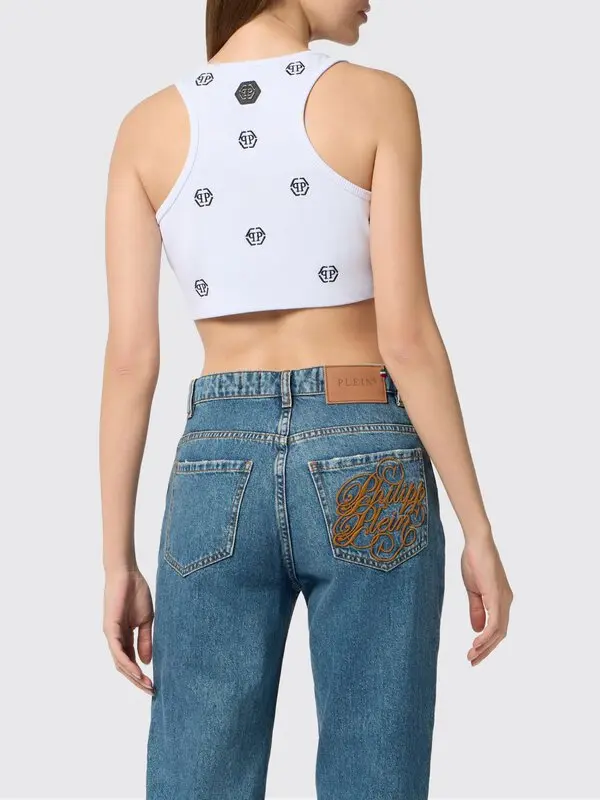 Philipp Plein Cropped Top With Monogram Logo