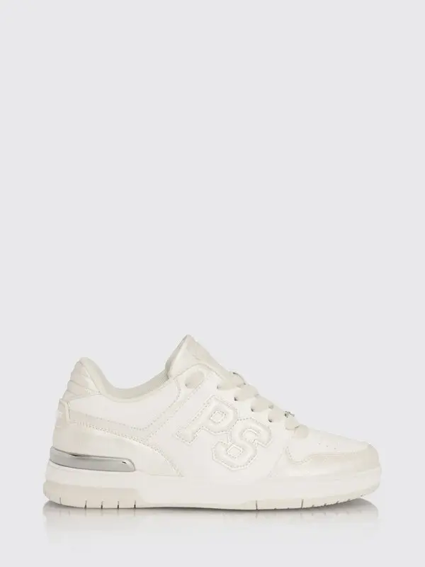 PLEIN SPORT Crocodile Print Leather Lace-up Sneakers - White
