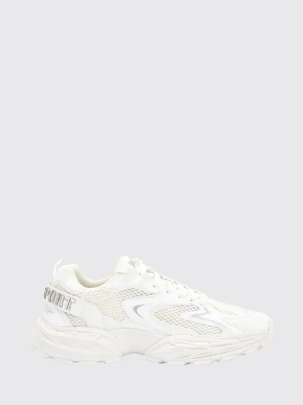 PLEIN SPORT Pulse X Sneakers In Calfskin Leather And Mesh - White