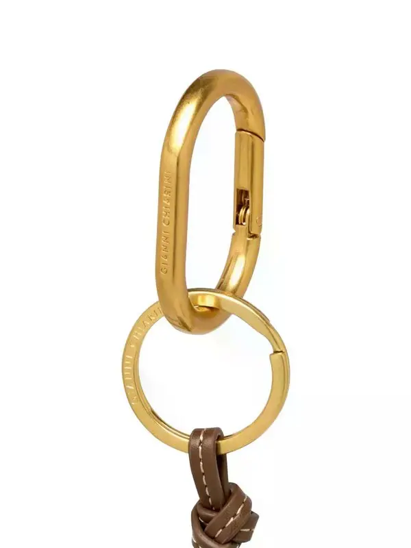 GIANNI CHIARINI Flower Motif Bag Charm - Brown