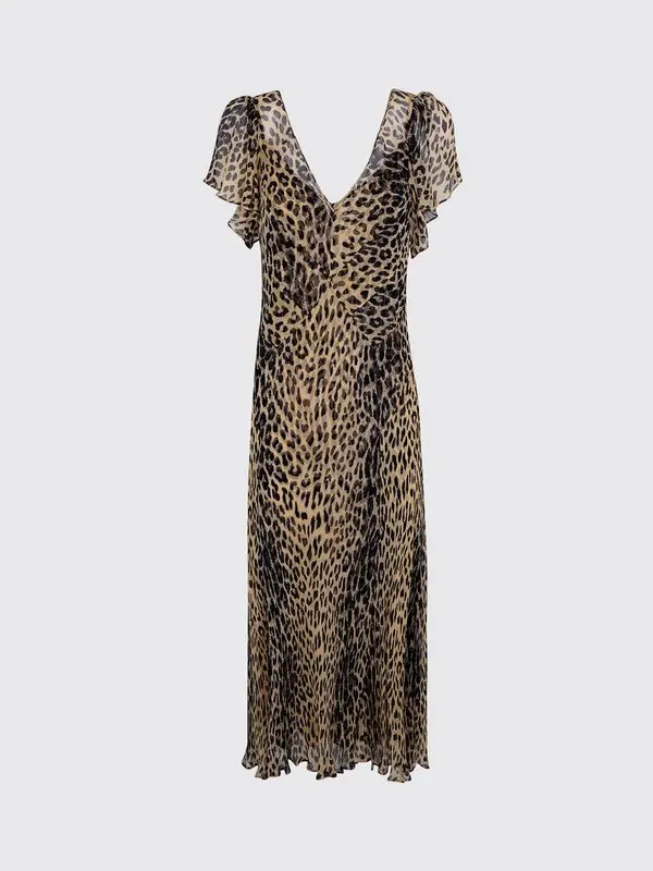 Rixo Animalier Viscose Midi Dress - Multicolor