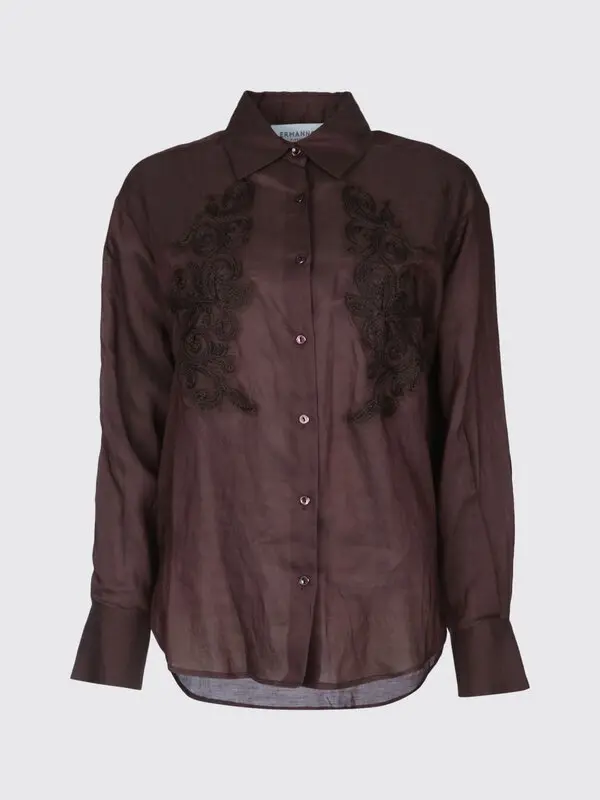 ERMANNO FIRENZE Embroidered Shirt - Brown