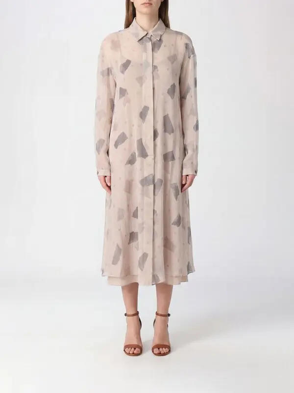 Emporio Armani Printed Midi Shirt Dress