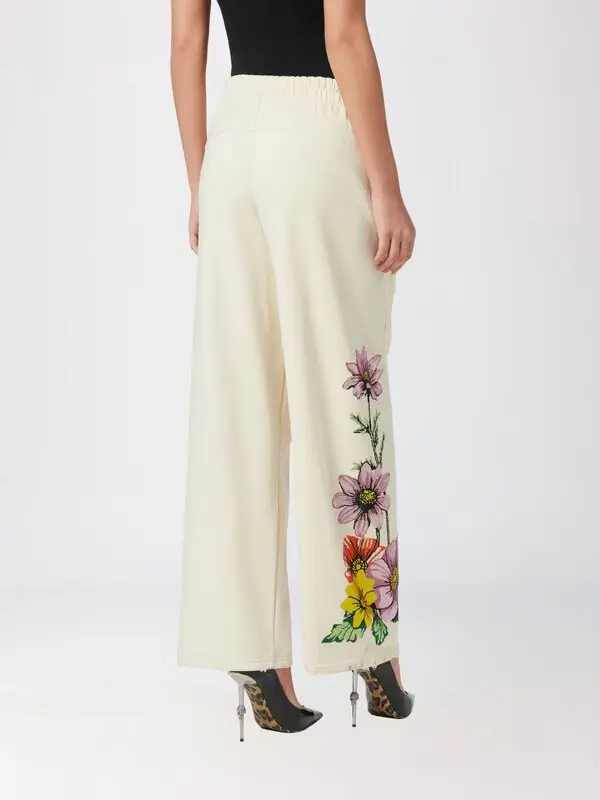 Philipp Plein Cotton Jogging Pants With Floral Embroidery
