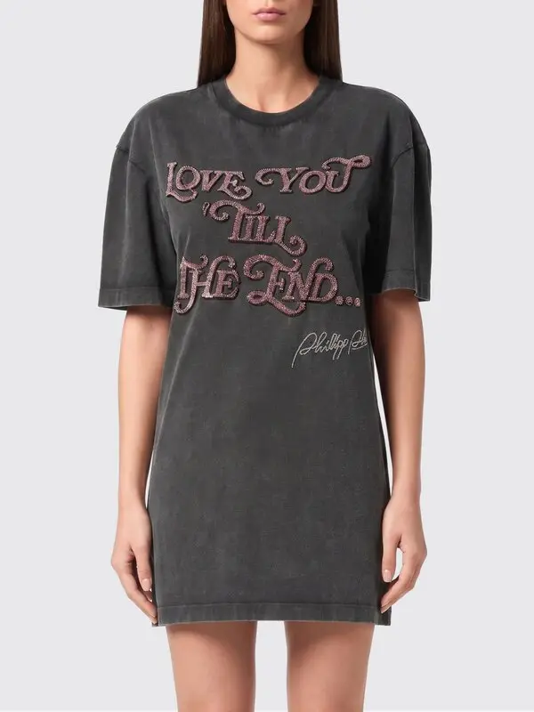 Philipp Plein Cotton Crew Neck T-shirt With Slogan Print
