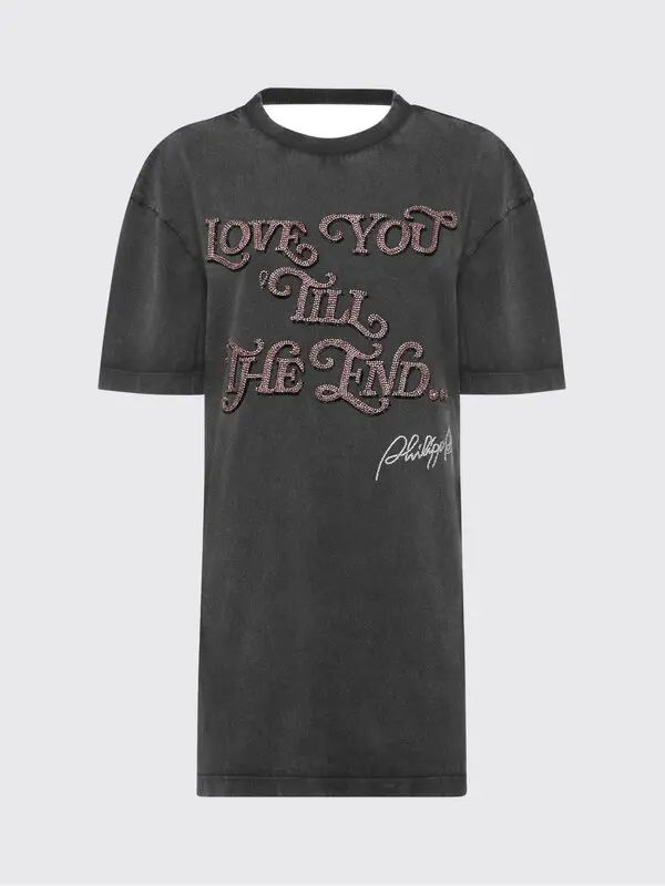Philipp Plein Cotton Crew Neck T-shirt With Slogan Print