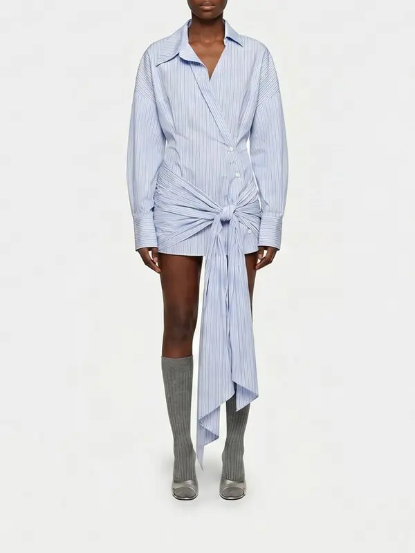 Attico Striped Shirt Dress - Blue