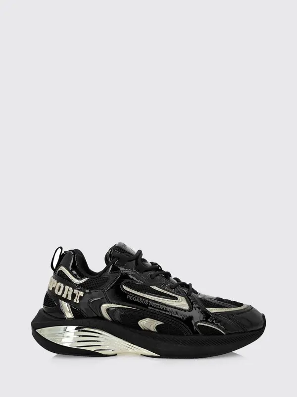 PLEIN SPORT Pegasus Project Mesh And Patent Leather Sneakers - Black 1