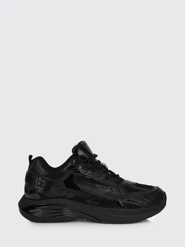 PLEIN SPORT Pegasus Project Mesh And Patent Leather Sneakers - Black